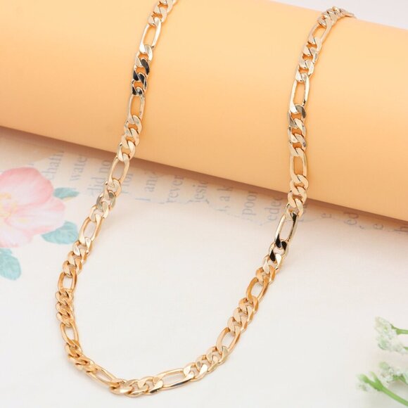 ACCEPT OFFER | Jewelry | Bold Rose Gold Figaro Chain Necklace In ...